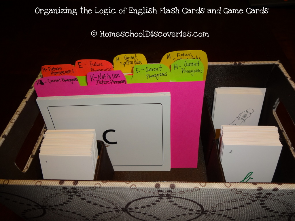 Organizing the Logic of English Flash Cards and Game Cards | Homeschool ...